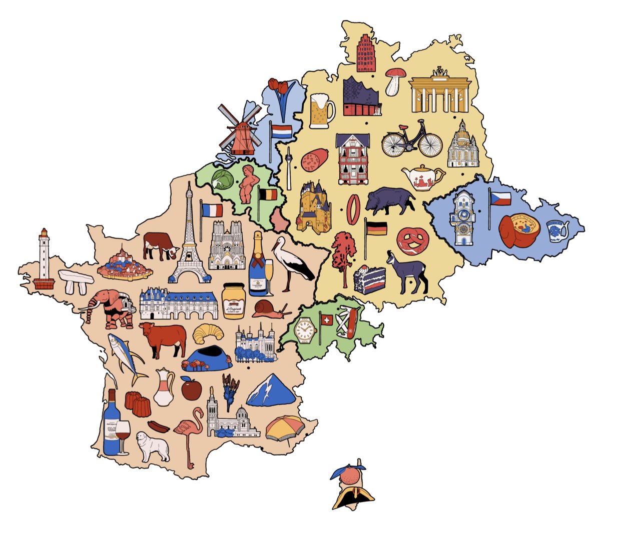 Illustrated map by GabrielleDuvoisin - on Twine.