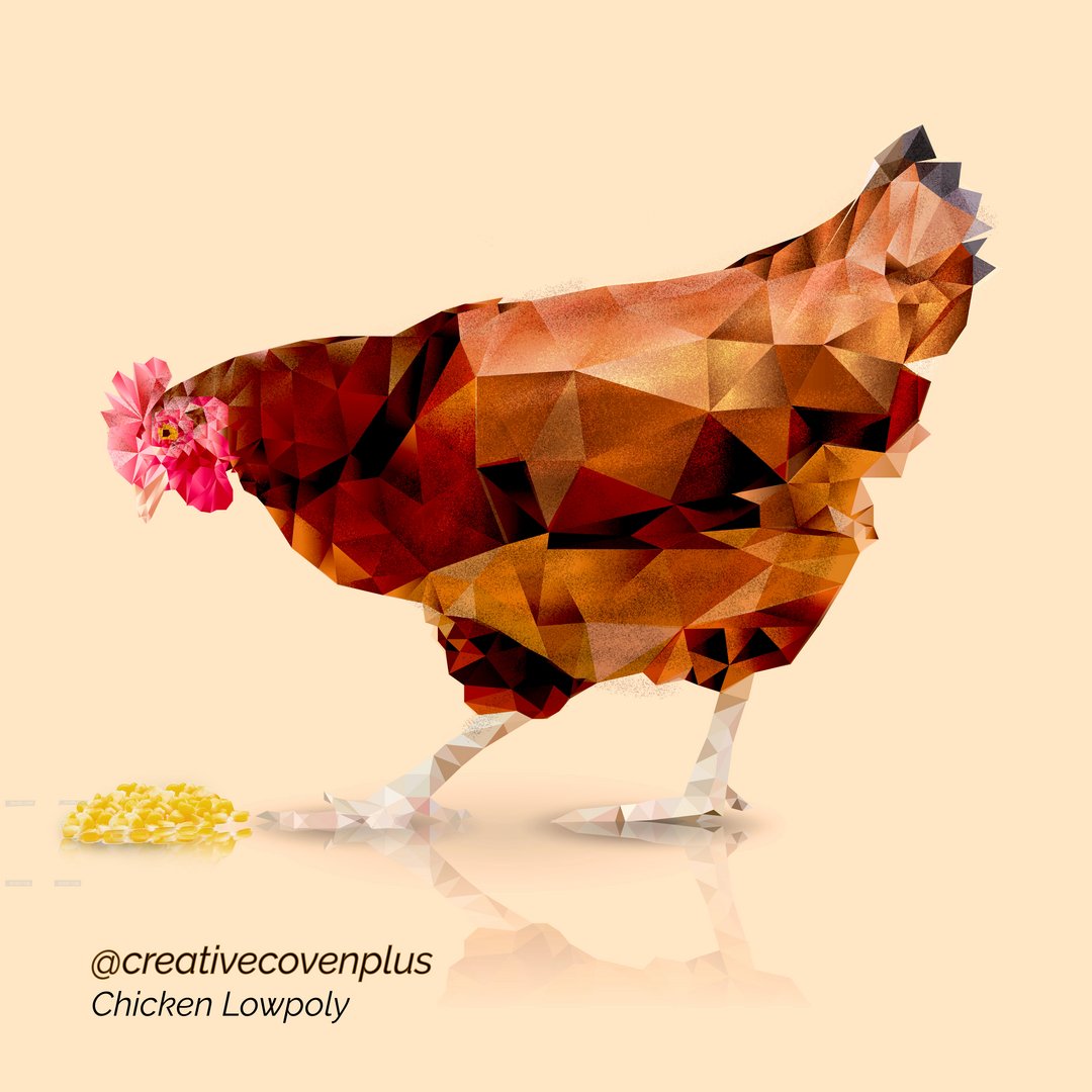 An isometric chicken created in adobe illustrator by Muiz O - on Twine.